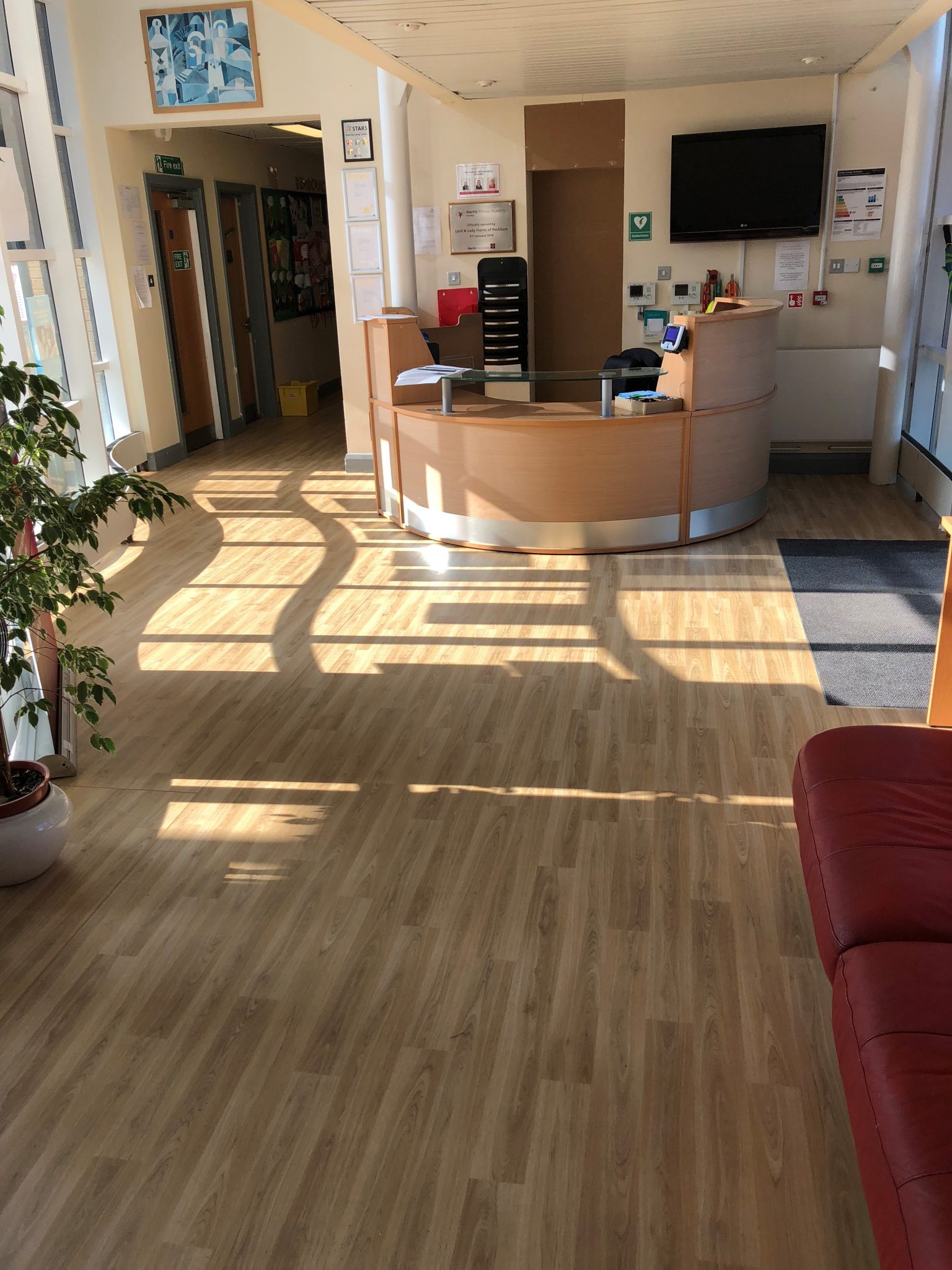 Harris Kenley – new veneer reception doors - CSF Building Contractors Ltd.
