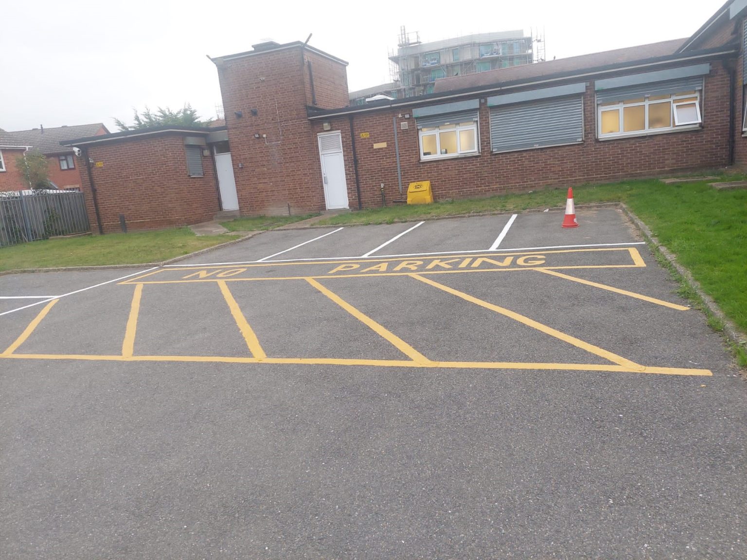 Oxlow Lane Health Centre - line markings - CSF Building Contractors Ltd.